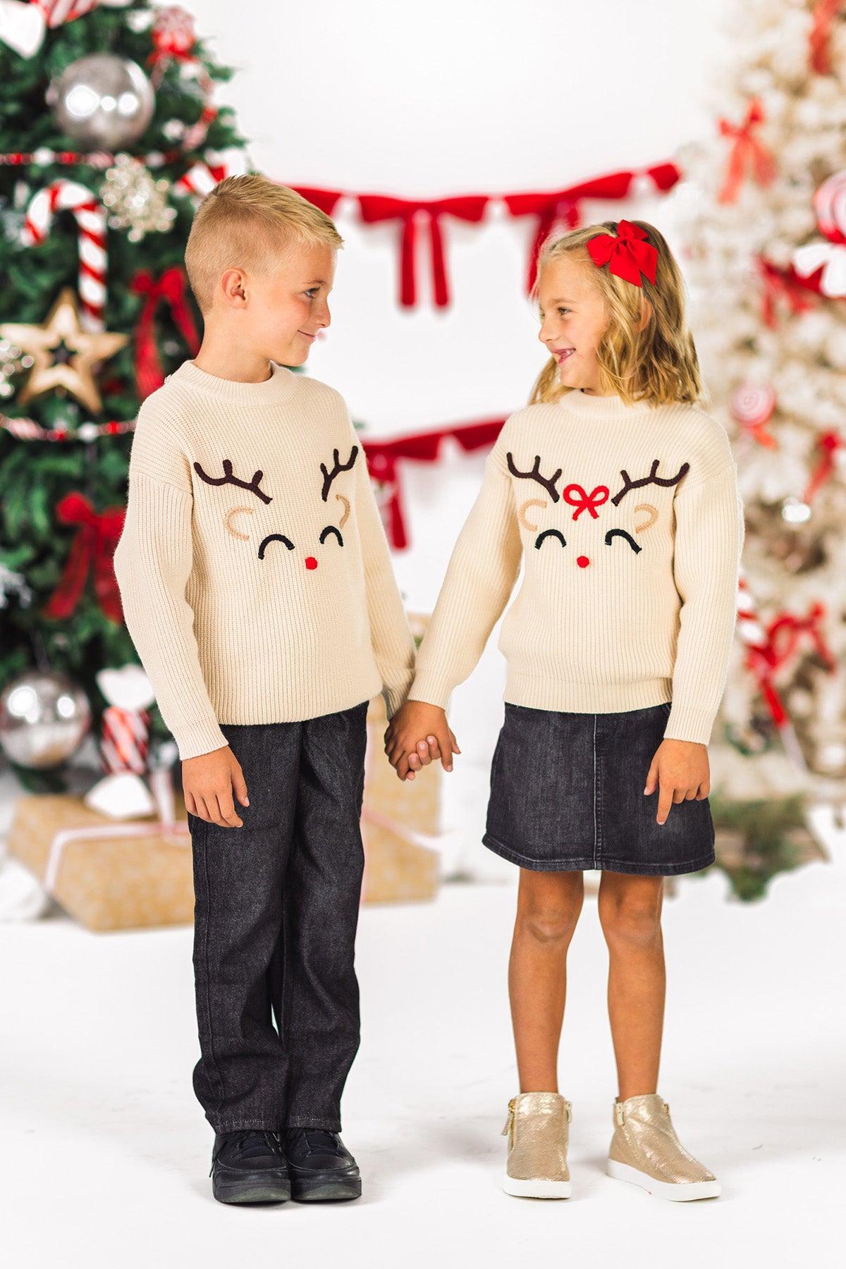 Reindeer Knit Sweater | Matching Family Clothing – Sparkle In Pink