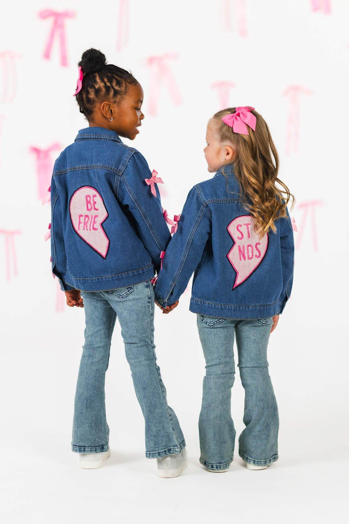"Best Friends" Denim Jacket | Girls' Fall Clothing – Sparkle In Pink