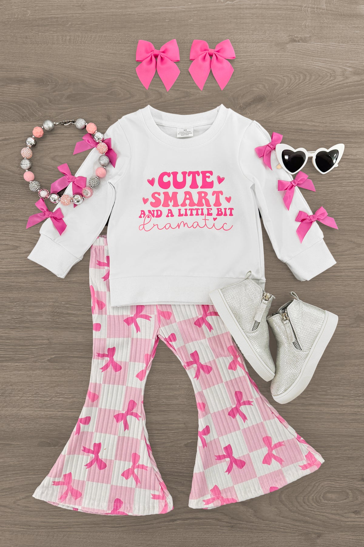 "Cute, Smart & A Little Bit Dramatic" Bell Bottom Set | Sparkle In Pink