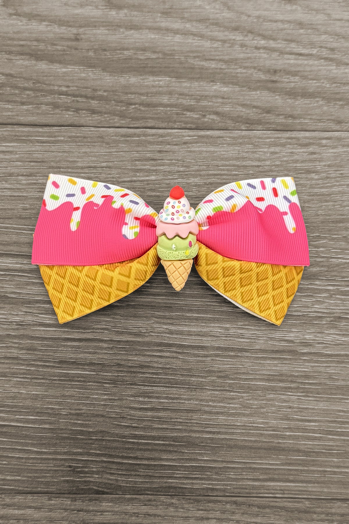 Sprinkle Ice Cream Cone Bow | Sparkle In Pink